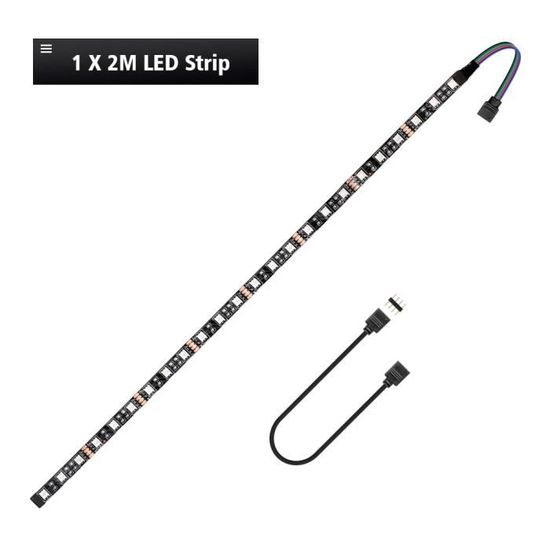 BANDE LED,1 X 2M--12V LED bande RGB 4pin LED en têtes pour PC, coque ...