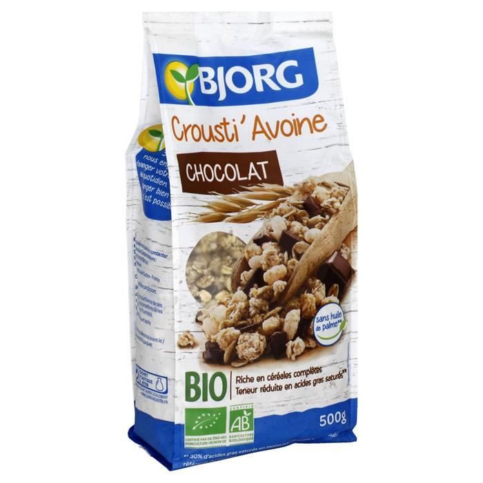 LOT DE 8 - BJORG : Céréales d'avoine et au chocolat bio 500 g ...
