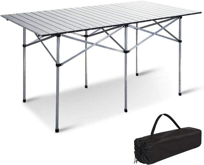 Bakaji Table enroulable en alm 70 x 140 x 70 cm Pique-nique Camping ...