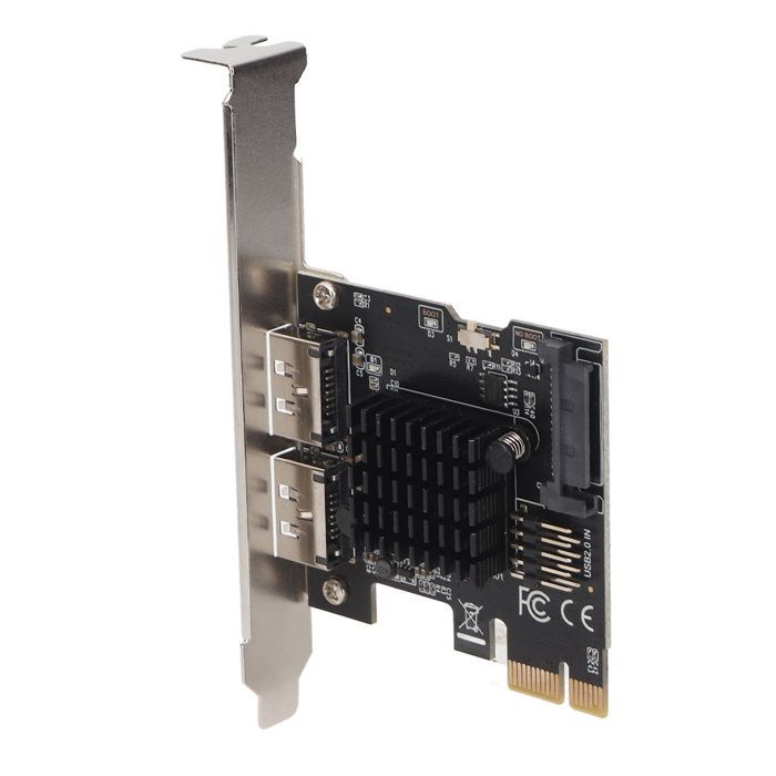 Qiilu Carte d'extension PCIE TO POLER ESATA PCIE EXPANSION CARTE 2 PORT ...