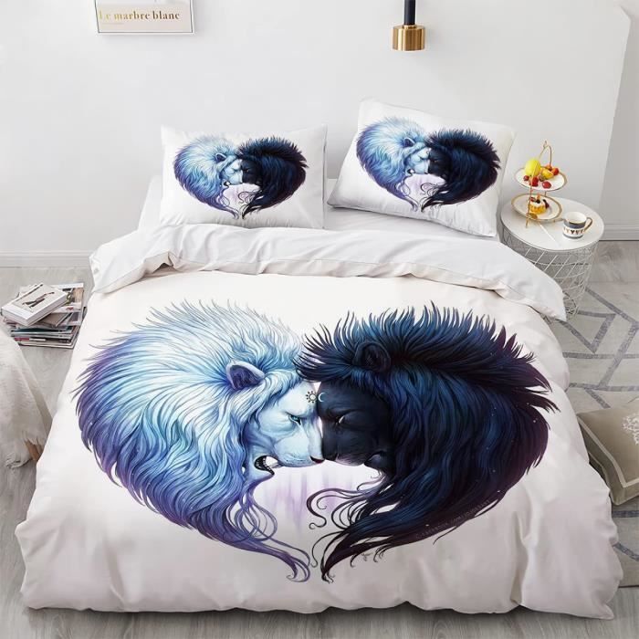 Housse de Couette Fille 1 Personne Lion - Microfibre - 140x200 cm ...