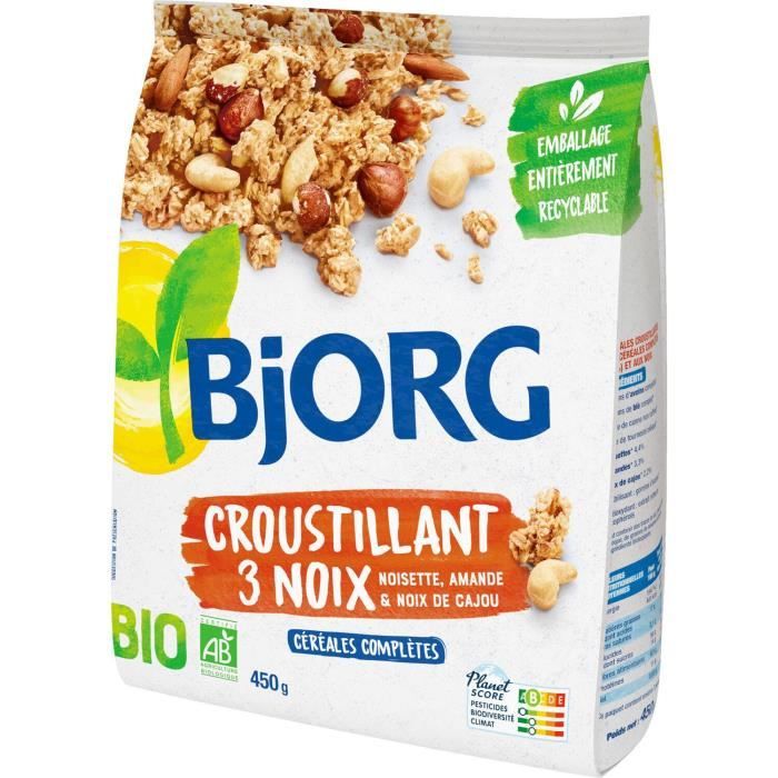 LOT DE 4 - BJORG - Céréales Croustillant 3 Noix Bio - Mueslis et ...