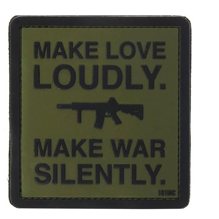 ECUSSON PATCH PVC 3D SCRATCH MAKE LOVE LOUDLY MAKE WAR SILENTLY 101 INC ...
