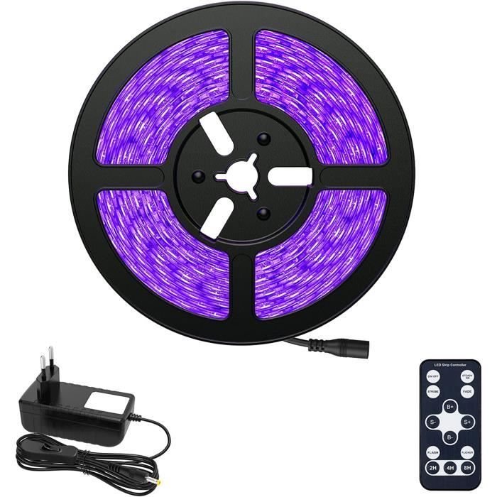 5M Uv Ruban Led Avec Télécommande, Bande Led Lumière Noire, 12V 2835 ...
