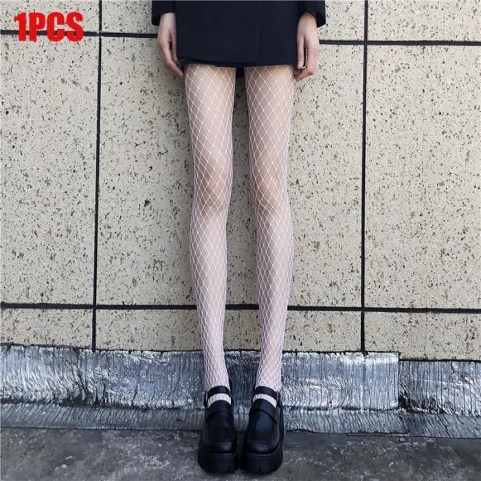 Grand femmes Longue Sexy Résille Bas Résille Collants Maille Bas ...