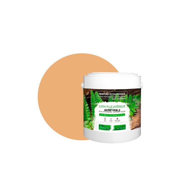 PEINTURE Teinte Beige Sable murale naturelle écologique aspect satin ...