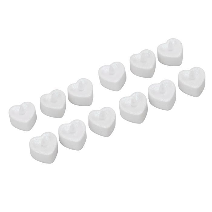 URB--Bougies chauffe-plat LED en forme de cœur - 12 pcs LED chauffe ...