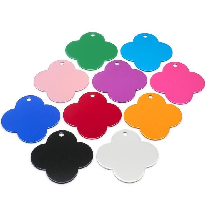 CRAZE 20pcs ID Dog Tag Flower Pet Cat Name Identity Tags Name Laser ...
