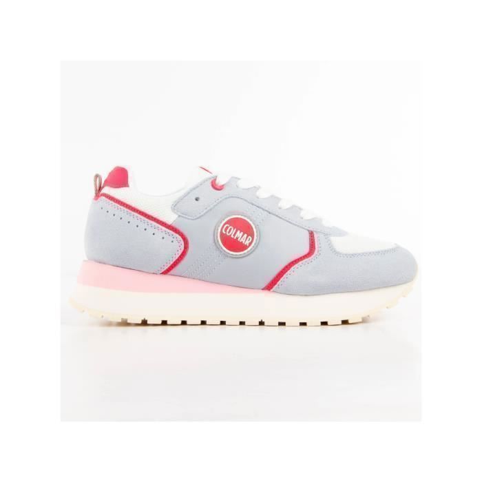 Basket Colmar Femme Travis block Bleu Polyester Bleu - Cdiscount Chaussures