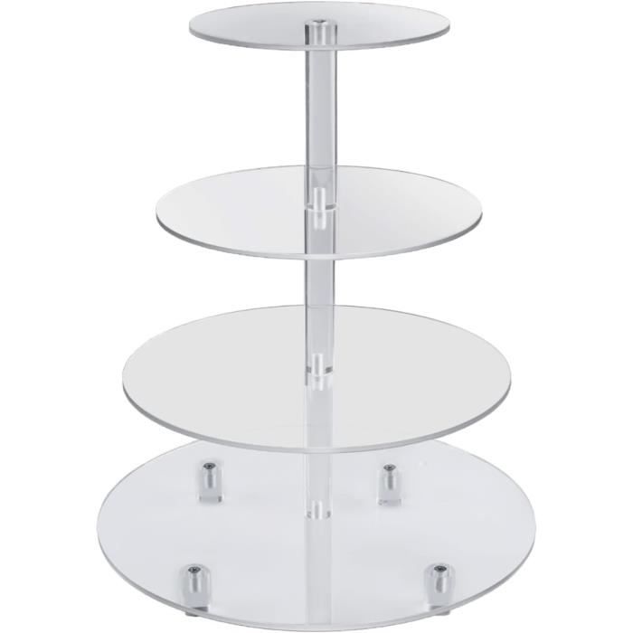 Presentoir a Gateau, Support Gateaux Rond en Acrylique à 4 Niveaux avec ...
