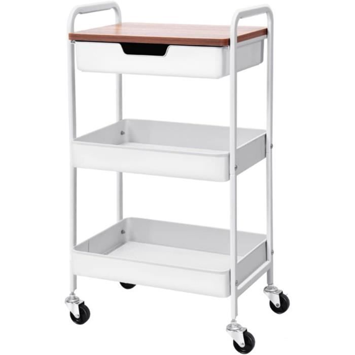 Chariot Utilitaire Roulant à 3 Niveaux, Chariot de Cuisine Polyvalent ...