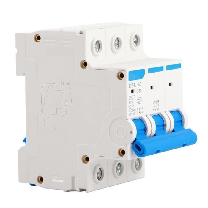 Dz47-63 3P Disjoncteur 32A 400V Fuite À La Terre Surcharge Protection Contre Les Courts-Circuits ...