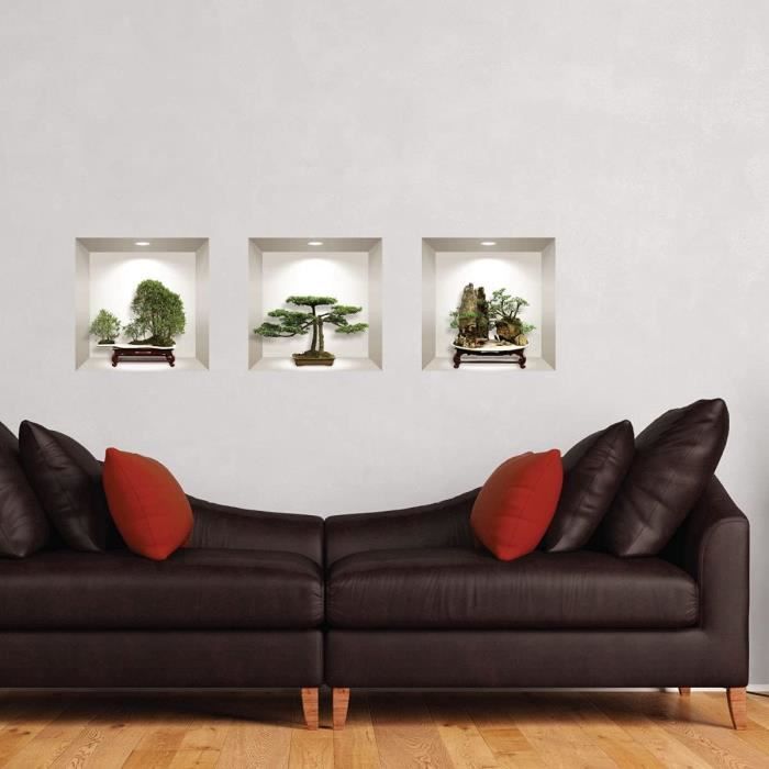 Stickers Adhésifs 3D | Sticker Mural Autocollant Effet 3D Bonsaï Dans ...