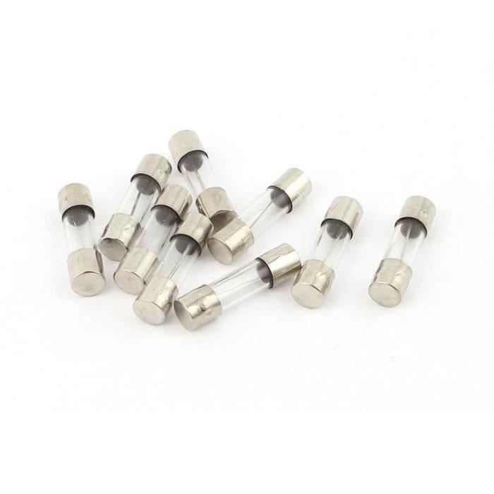 VERYNICE-MAP 10Pcs 250V 10A Rapide Fusion Verre Fusibles Tube 5mm x 20mm - Cdiscount Bricolage