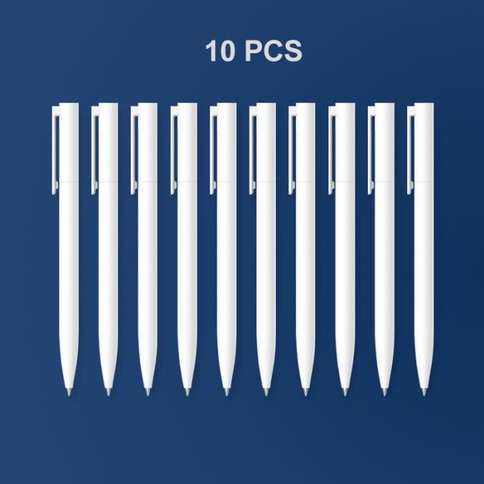 STYLO,10 pens--stylo à bille Mi Gel 0.5mm, 10 pièces, noir, recharge ...
