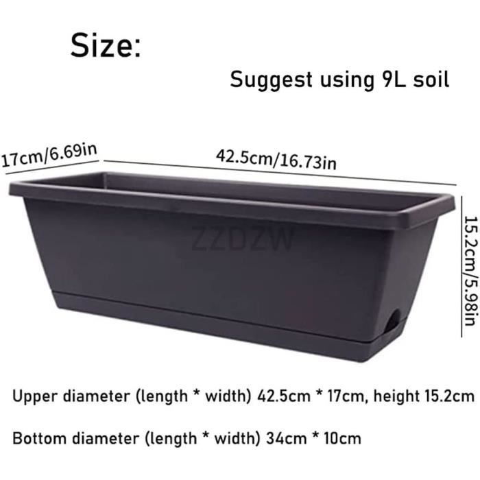 Pot de Fleur Pot de Fleur rectangulaire-balcon-extérieur, Pot de Fleur ...