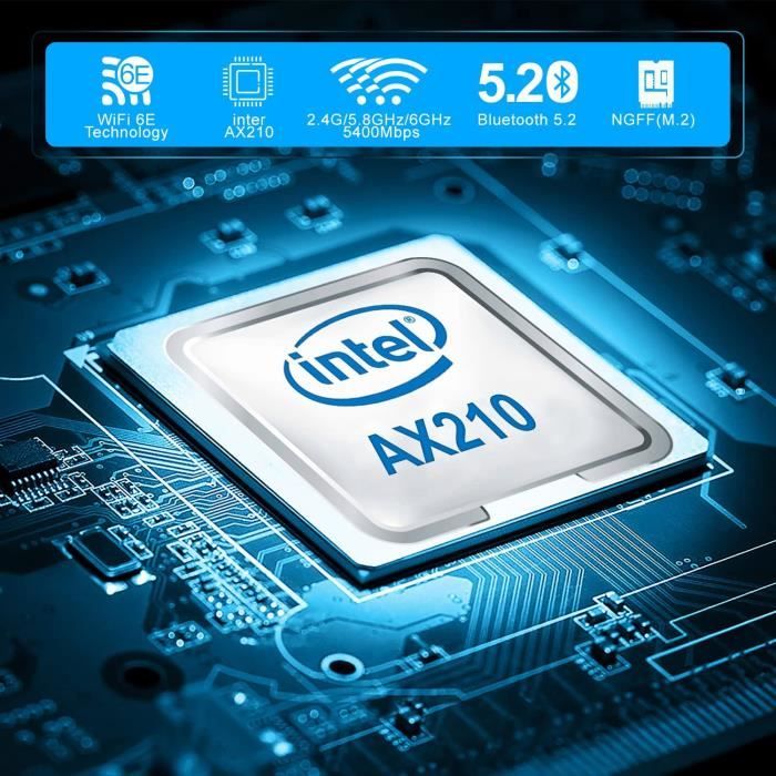 WiFi 6E Intel AX210 NGW Carte WiFi pour Ordinateur Portable 6 GHz-5 GHz ...