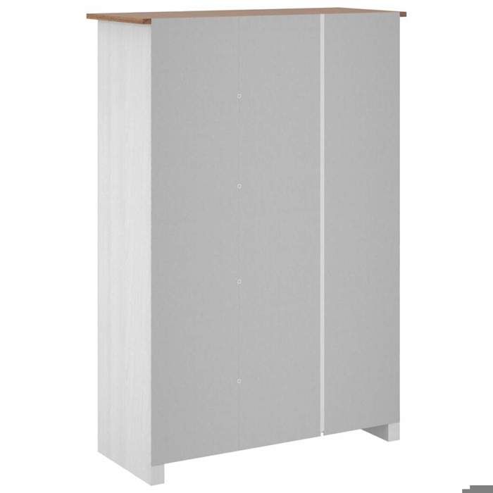 Garde-robe 3 portes en bois de pin - MEUBLECHIC - 118x50x171,5 cm ...