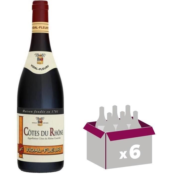 Vidal-Fleury Côtes du Rhône 2013 rouge x6 - La cave Cdiscount