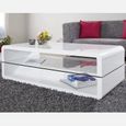 Table basse design blanche LEANDRE Blanc L 120 x P 60 x H 43 cm - Cdiscount Maison