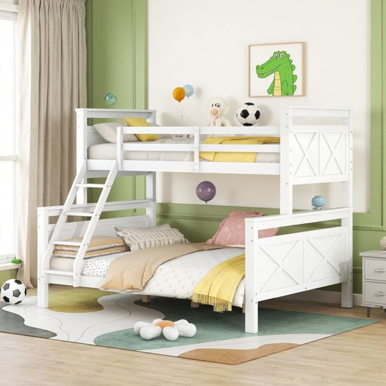 Lit enfant superposé 3 places 90/140x200，Lit mezzanine，Lit Adolescent ...