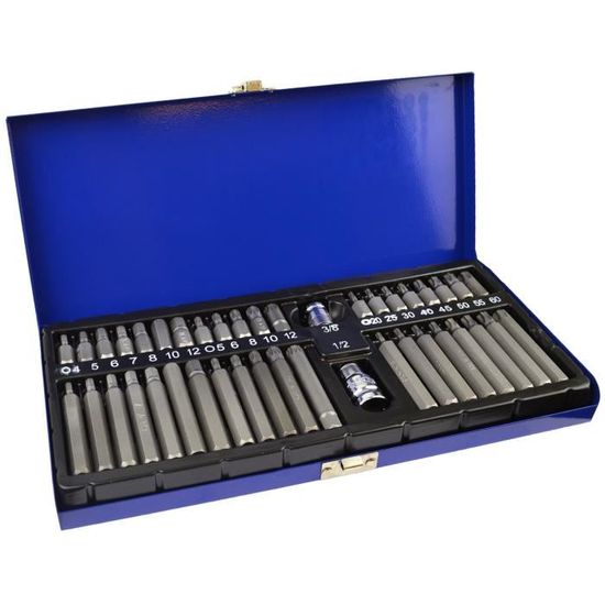 / Hex / Allen / star Torx douilles / cannelure 42pc 3/8" 1/2" drive ...
