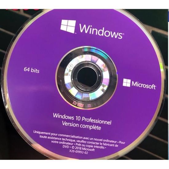 Logiciel - Microsoft Windows 10 Pro - Version Française - 64 bits - 10 ...