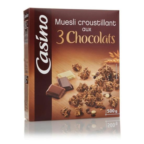 Muesli croustillant aux 3 chocolats 500 g - Cdiscount Au quotidien
