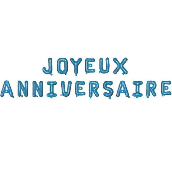 Ballon - Aluminium - Joyeux Anniversaire - Bleu Électrique - 30cm - Gonflable à l'Hélium ...