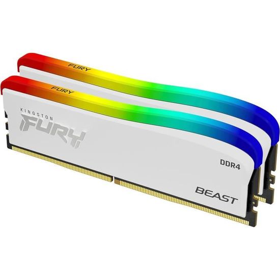 Kingston Fury Beast Blanc Rgb Special Edition 16Gb 3600Mt-S Ddr4 Cl17 Dimm Mémoire Kit Pour Pc ...