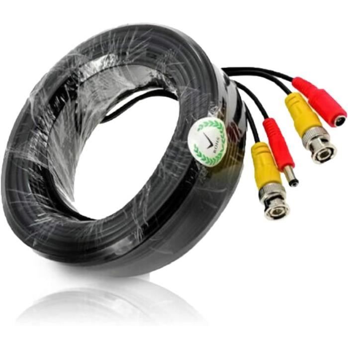 Câble d'alimentation vidéo BNC pour caméra de vidéosurveillance DVR 5 m ...
