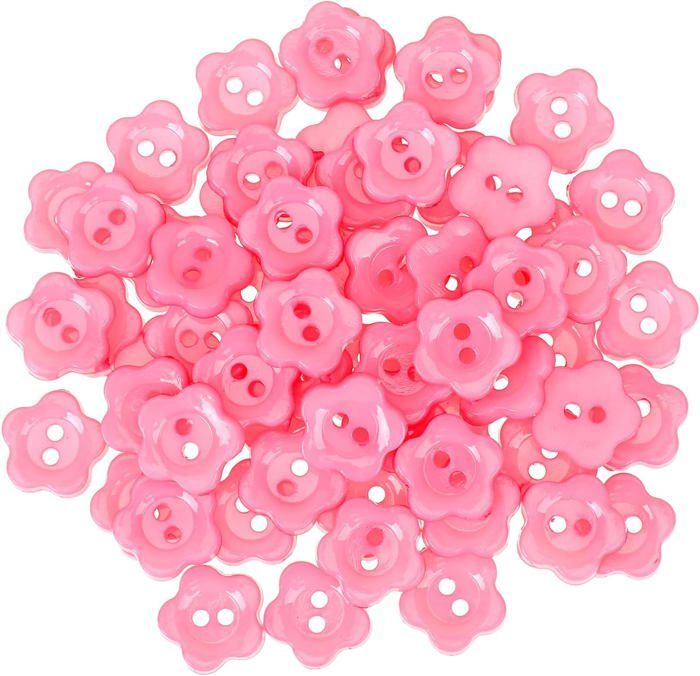 Lot de 200 boutons roses - Boutons floraux - Boutons à coudre - 2 trous ...