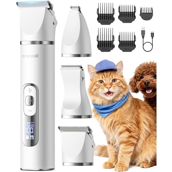 3 en 1 Tondeuse Pour Chats et Chiens,écran LCD,Rasoir Silencieux Pour ...