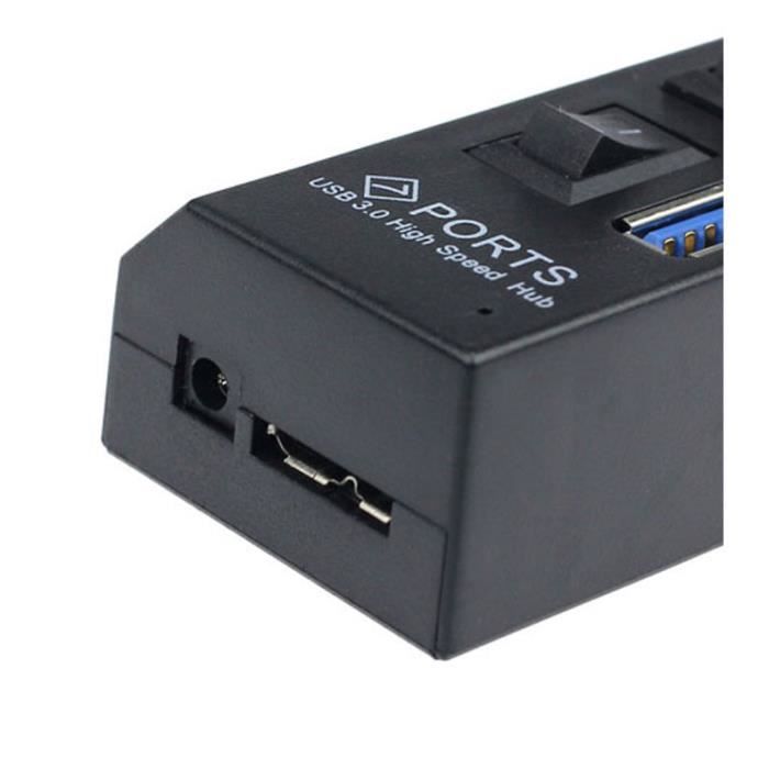 HUB USB 3.0 à 4 ports avec adaptateur secteur pour interrupteur marche ...