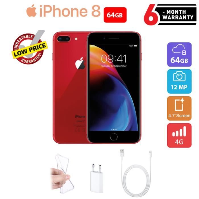 Apple iPhone 8 rouge 64Go - Reconditionné - Cdiscount Téléphonie