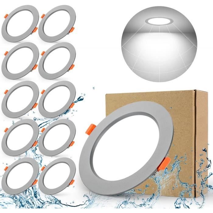 10 Pack Spot Led Encastrable Gris Extra Plat Ip44 Led Spot Salle De ...