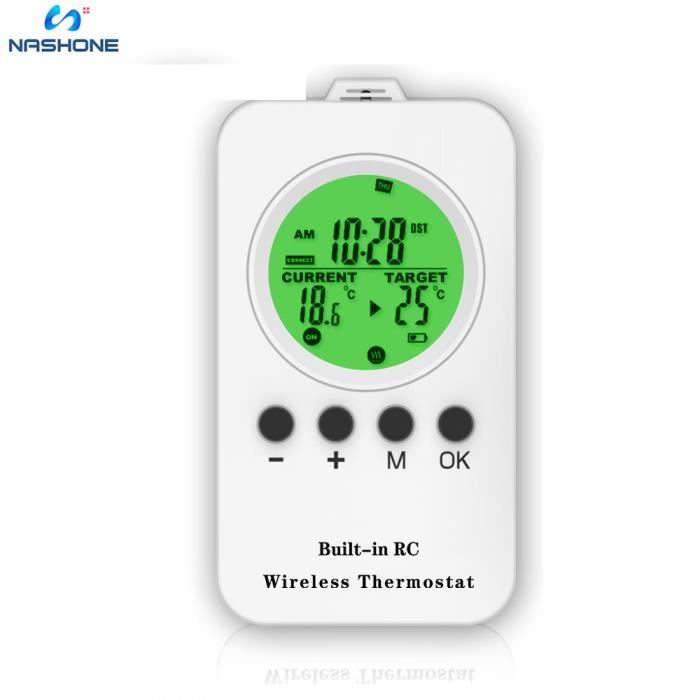 Thermostat Régulateur,Nashone Prise Thermostat d’Ambiance Sans Fil avec ...