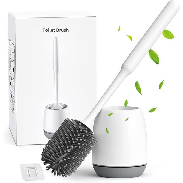 LI-Brosse WC Toilette Silicone, Balayette WC Set en Manche Long ...