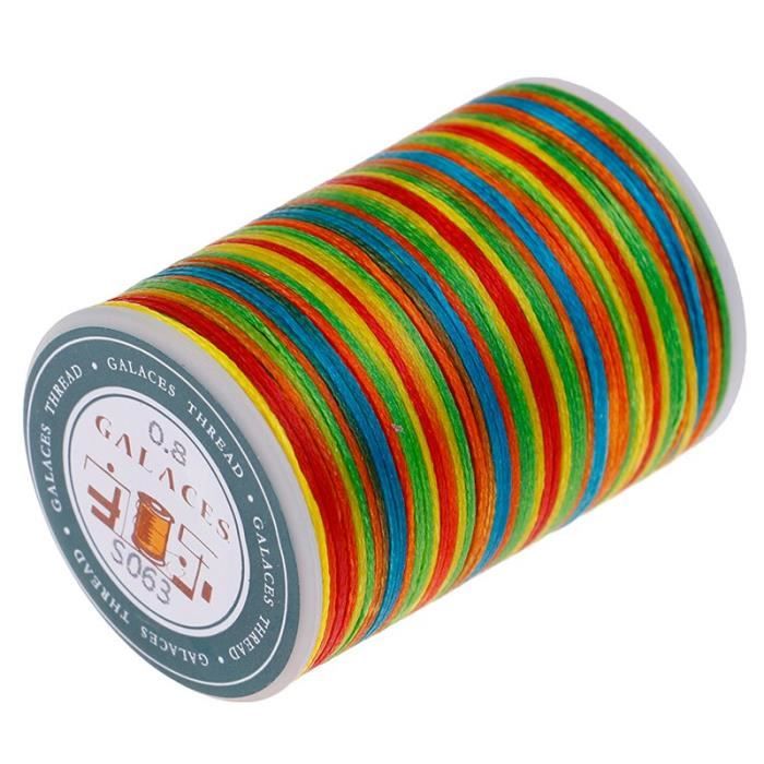 Fil à coudre multicolore en Polyester 90 mètres, fil ciré pour cuir, 0 ...