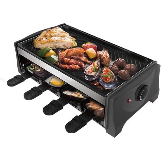 Barbecue a raclette avec plaque de cuisson et 6 repose-mains, raclette ...