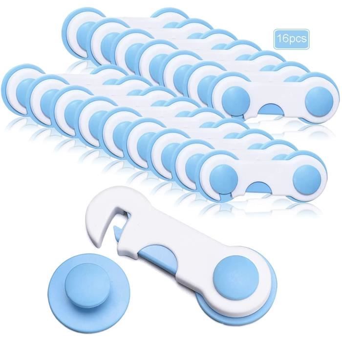 Porte de placard de sécurité pour enfants, serrure de sécurité autocollante avec super colle ...