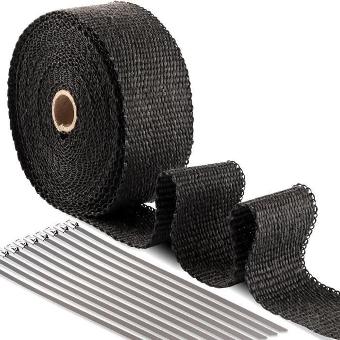 Bande Isolant Thermique Céramique pour Tuyeau Manifold Noir 5 M + 10 ...