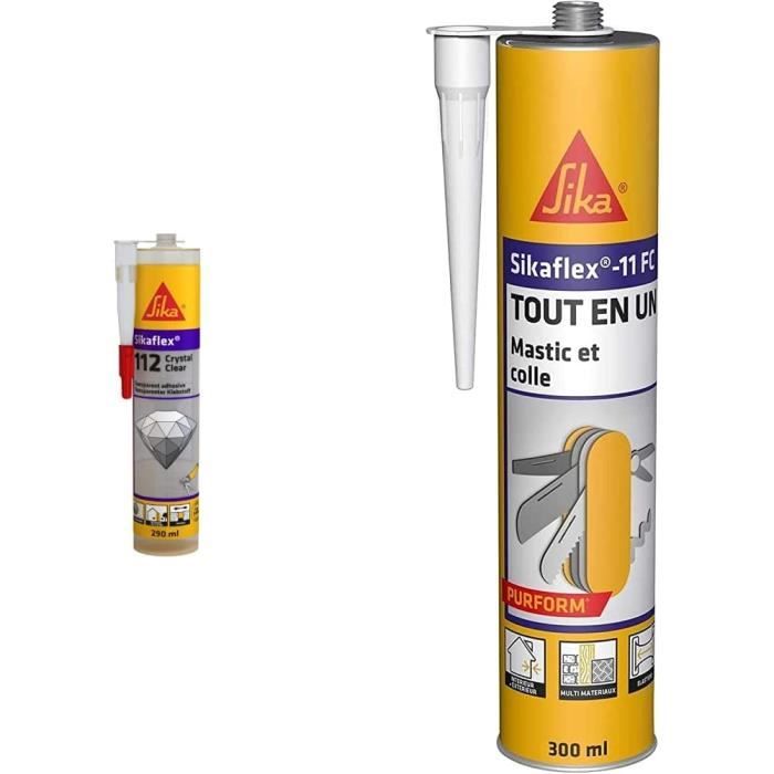 Flex-112 Crystal Clear, Mastic-Colle Multi-Usages Transparent Maintien ...