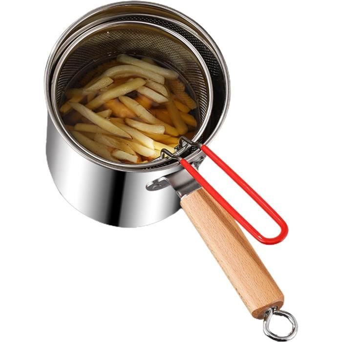 Marmite à friteuse avec Panier | Marmite à Frire en Acier Inoxydable 304 avec Couvercle ...
