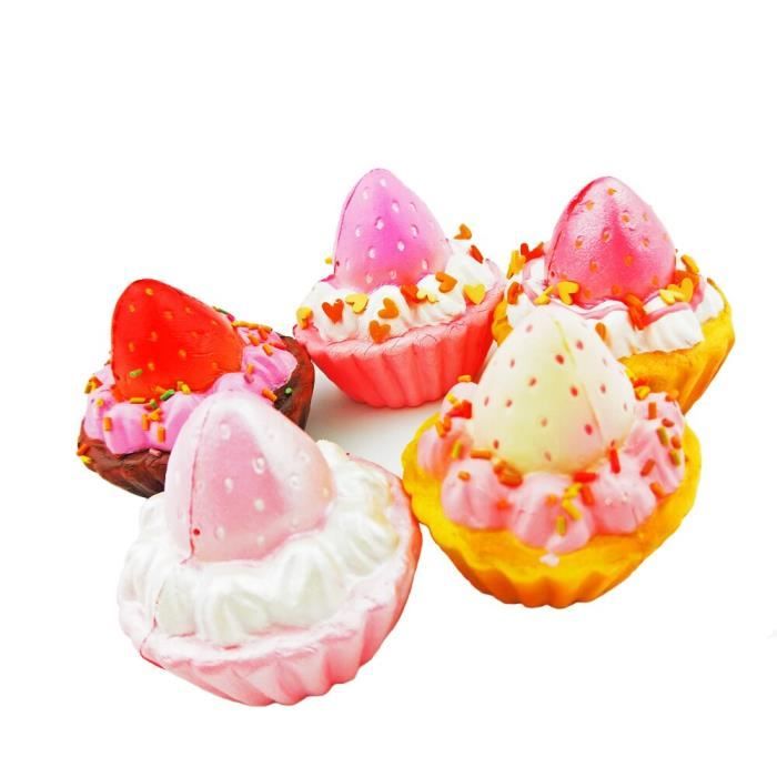 Pastry Petiti Mini Strawberry Cake Tower Simulation Cake Squishy Stress ...
