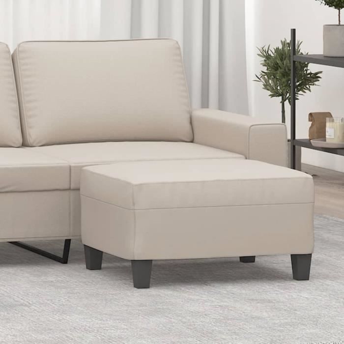 Repose-pied Crème - FYDUN - 70x55x41 cm - Tissu microfibre ...