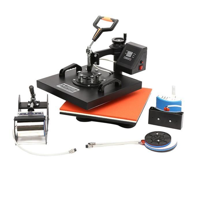 HURRISE Machine de presse de chaleur 5 en 1 Machine de Presse à Chaud Mini Machine de Transfert ...