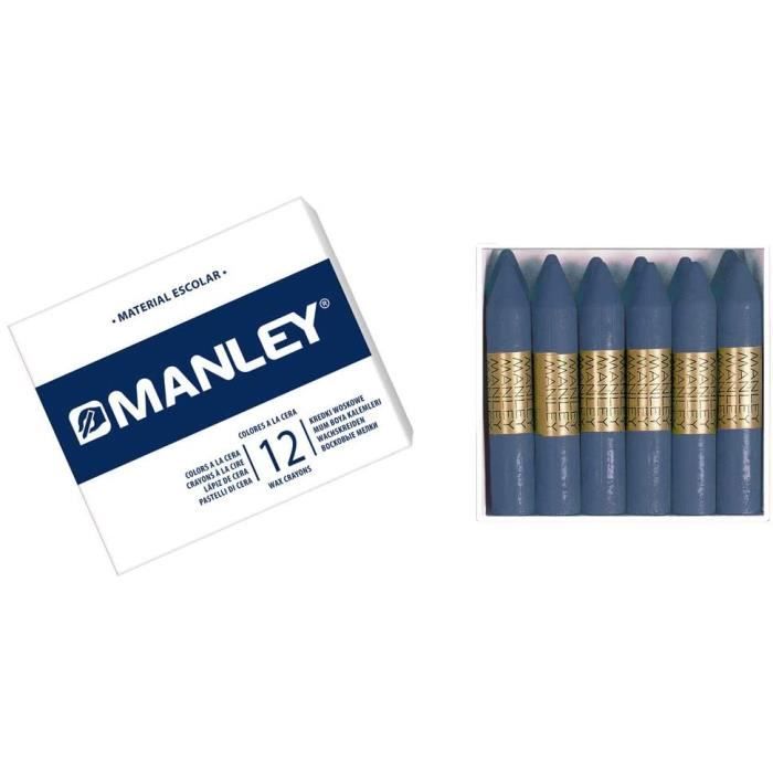 Manley MNC04613 Boîte de 12 Cires à colorer Bleu Ultra - 18 - Cdiscount ...