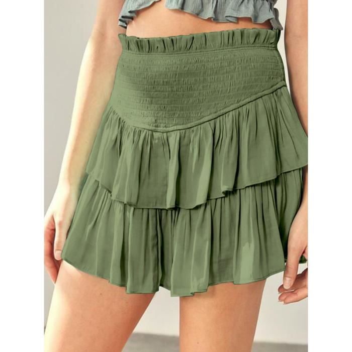 Jupe à volants taille haute pour femme - AUTREMENT - bleu Bleu ...