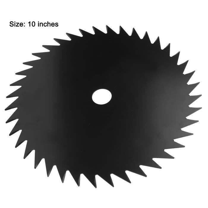 10 Iches lame de débroussailleuse noire coupe-herbe lame de tondeuse à gazon 40 dents Mxzzand ...